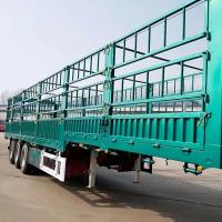 China Steel 3 Axle High Side Fence Live Stock Cattle Transport Semi Trailer 40t 60 Ton for sale
