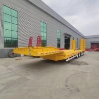 China 80-120 Ton 4 Axle Lowbed Trailer for Heavy Duty Large Equipment Transport in Shandong for sale