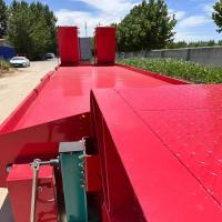 China 40 FT Flat Half Low Bed Loader Hook Board Transport Trailer with Tread 1820mm Flatbed for sale