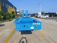 China 40 FT Flat Half Low Bed Loader Hook Board Transport Trailer with Tread 1820mm Flatbed for sale