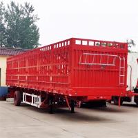 China 3 Axles Fence Trailer Truck Towing Fence Semi Trailer for Livestock Sheep Horse Cow Pig for sale