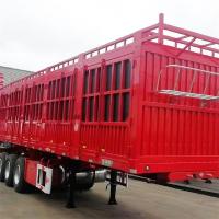 China 3 Axles Fence Trailer Truck Towing Fence Semi Trailer for Livestock Sheep Horse Cow Pig for sale