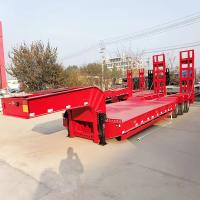 China 10 Tire Number Iron 3 Axle Flatbed Semi Trailer Semi Truck Trailers Lowbed Semitrailer for sale