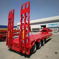 China 10 Tire Number Iron 3 Axle Flatbed Semi Trailer Semi Truck Trailers Lowbed Semitrailer for sale