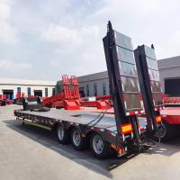 China High Load Capacity 2-Axle 80t Low Bed Container Chassis Flatbed Trailer Customization for sale