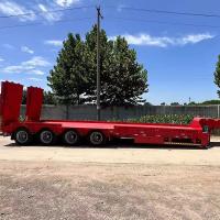 China High Load Capacity 2-Axle 80t Low Bed Container Chassis Flatbed Trailer Customization for sale