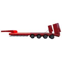 China Manual Landing Leg 60-80 Ton Lowboy Semi Trailer with Dolly 3 4 5 Axle 1820mm Tread for sale