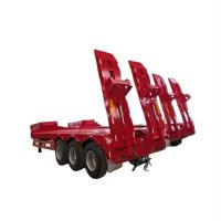 China Manual Landing Leg 60-80 Ton Lowboy Semi Trailer with Dolly 3 4 5 Axle 1820mm Tread for sale