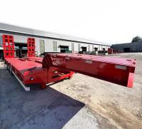 China Manual Landing Leg 60-80 Ton Lowboy Semi Trailer with Dolly 3 4 5 Axle 1820mm Tread for sale