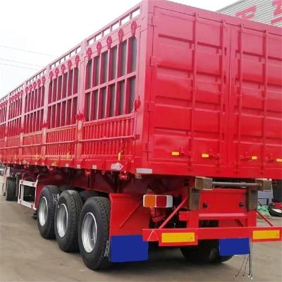 China Steel 3 Axles 4 Axle Side Wall Fence Semi-Trailer with ABS Anti-lock Braking System for sale