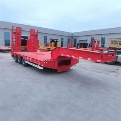 China Iron 40FT 50FT 60FT 12m 12 Wheeler Flatbed Semi Trailer Made in with 2.3 Axle Number for sale