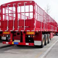 China Steel 3-Axis Fruit and Vegetable Livestock Semi-Trailer Pile Fence Dry Semi-Trailer for sale