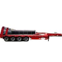 China Tire 12r22.5 3 Axle 40 FT Flatbed Semi Truck Trailer for Iron Container Transportation for sale