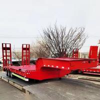 China 35 Ton 2 Axles Flatbed Low Bed Utility Truck Semi Trailer No ABS Anti-lock Braking System for sale
