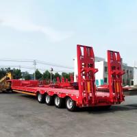 China 3 Axle Flatbed Trailer with 10 Tire Number and Trailing Arm Type Suspension for sale
