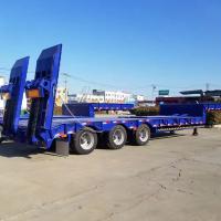 China Heavy Duty Equipment Transport Lowboy 100 Ton 4 Axles Lowbed Semi Trailer with Iron Body for sale