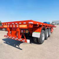 China Trailing Arm Type Suspension Lowbed Trailer 50 60 Ton Gooseneck Lowboy Semi Truck for sale