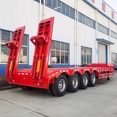 China 60tons Capacity Extendable Flatbed Trailer with 4 Axles and Low Fuel Consumption for sale