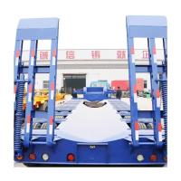 China Self-dumping 40FT Flatbed Truck Trailer with 12PCS Twist Lock and 1820mm Tread for sale