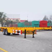 China 3 Axle Good 40FT Flat Bed Transporting Truck Trailer Heavy Duty Grade 1820mm Tread for sale
