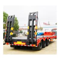 China 3 Axle Good 40FT Flat Bed Transporting Truck Trailer Heavy Duty Grade 1820mm Tread for sale