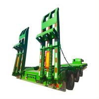 China 40 Tons Low Bed Truck Trailer for Logistic Transportation in Saudi Arabia No ABS for sale
