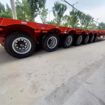 China Three Lines Six Axes 40 60ton Long Gooseneck Lowbed Trailer with 1820mm Tread Iron for sale