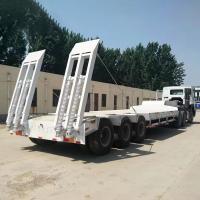 China Three Lines Six Axes 40 60ton Long Gooseneck Lowbed Trailer with 1820mm Tread Iron for sale