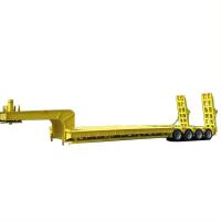 China Three Lines Six Axes 40 60ton Long Gooseneck Lowbed Trailer with 1820mm Tread Iron for sale