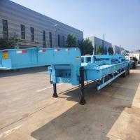 China Three Lines Six Axes 40 60ton Long Gooseneck Lowbed Trailer with 1820mm Tread Iron for sale