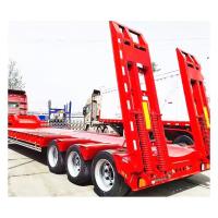 China 60t Design Excavator Loader Detachable Gooseneck Lowboy Truck Trailer Low Bed Semi Trailer for sale