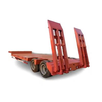 China 10 Tire Number Heavy Duty 3 Axles Lowboy Trailer 60 80 100 Tons Low Bed Semi Truck Trailer for sale
