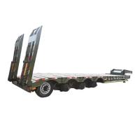 China 12r22.5 Tire 3 Axles 4 Axles Container Semi Trailer 40hq Flatbed Cargo Semi Trailer for sale