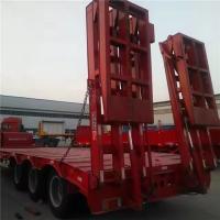 China 13500X3000X1550 mm Iron Lowbed Semi Trailer for Machinery Transport 13m Flatbed Trailer for sale