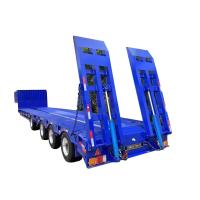 China Low Bed Trailers 3 Axles 1820mm Tread Suitable for Heavy Big Equipment Transportation for sale