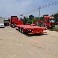 China 3 Axle Flatbed Semi Trailer for Transporting Containers No ABS Anti-lock Braking System for sale