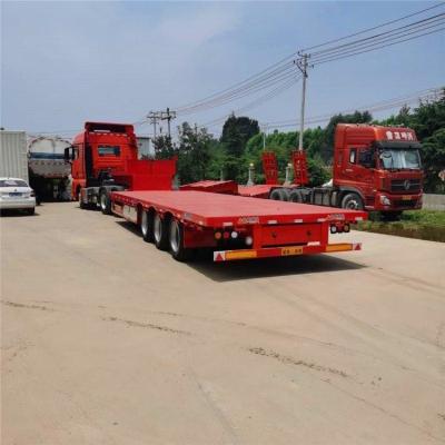 China 3 Axle Flatbed Semi Trailer for Transporting Containers No ABS Anti-lock Braking System for sale