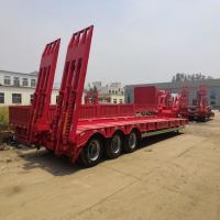 China 3 Axle Flatbed Semi Trailer for Transporting Containers No ABS Anti-lock Braking System for sale