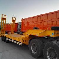 China Tri-Axles Un-Removable Gooseneck 13m Lowbed Low Bed Semi Truck Trailer for Transportation for sale
