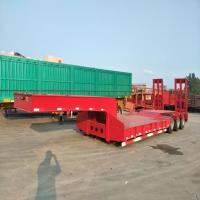 China Tri-Axles Un-Removable Gooseneck 13m Lowbed Low Bed Semi Truck Trailer for Transportation for sale