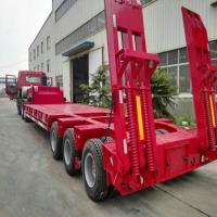 China 3 Axle 50 Tons 60ton Lowbed Semi Truck Trailers for Heavy Duty Equipments Transport for sale