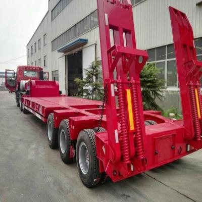 China 3 Axle 50 Tons 60ton Lowbed Semi Truck Trailers for Heavy Duty Equipments Transport for sale