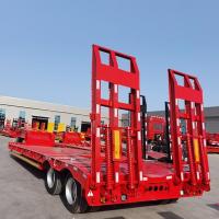 China 3 Axle 50 Tons 60ton Lowbed Semi Truck Trailers for Heavy Duty Equipments Transport for sale