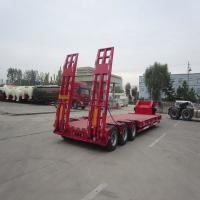 China 3 Axle 50 Tons 60ton Lowbed Semi Truck Trailers for Heavy Duty Equipments Transport for sale