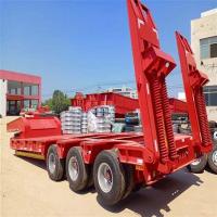 China Multi-Axle Flatbed Low Bed Trailers Loader Flat Bed Truck Semi Trailer Tread 1820mm for sale