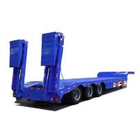 China 3-Axis Low Flat Bed Semi Trailer Container Cargo Semi Trailer for Container Transport for sale