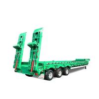 China 3-Axis Low Flat Bed Semi Trailer Container Cargo Semi Trailer for Container Transport for sale