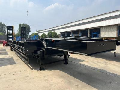 China 3 Axle 60 Ton Lower Deck Flat Deck Low Bed Semi-Trailer for Heavy Duty Transportation for sale