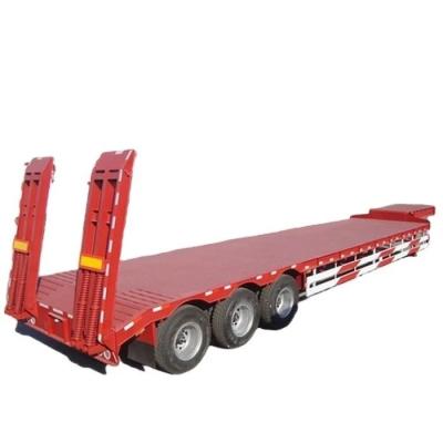 China 1820mm Tread Lowbed Lowboy Low Flat Bed Truck Trailer for Oversized Cargo Transport for sale