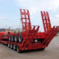 China Transport Heavy Duty Machinery 3/4/5 Axle 50 60 80 Ton Gooseneck Excavator Low Loader for sale